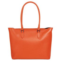 CLUTY Shopper echt Leder, Made in Italy orange