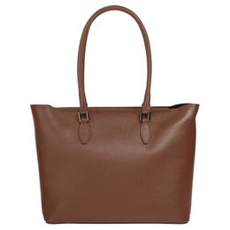 CLUTY Shopper echt Leder, Made in Italy braun
