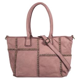 Samantha Look Shopper echt Leder, Made in Italy alt-rosa