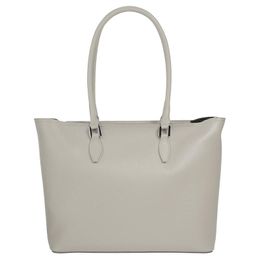 CLUTY Shopper echt Leder, Made in Italy grau