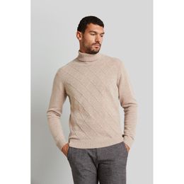 Bugatti Rollkragenpullover mit 3-D-Rautenmuster beige 3XL 3XL Woll-Mix
