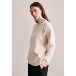 Seidensticker Strickpullover Langarm Rollkragen Uni Ecru XS XS Passform: Oversized