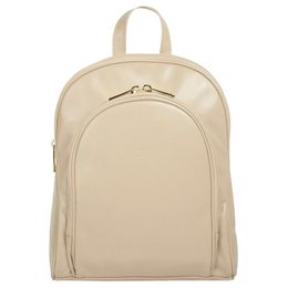 CLUTY Cityrucksack echt Leder, Made in Italy beige B/H/T: 30 cm x 25 cm x 12 cm B/H/T: 30 cm x 25 cm x 12 cm Höhe 30 cm x Breite 25 cm x Tiefe 12 cm