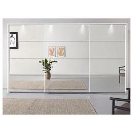 Schwebetürenschrank Rauch "Oteli" Schränke Gr. B/H/T: 368 cm x 233 cm x 68 cm, mit Beleuchtung, 3 St., weiß mit Spiegelfront und Passepartout optional Beleuchtung