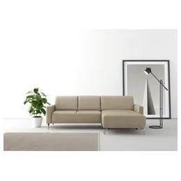 Sit & More Ecksofa SIT & MORE "Bailando L-Form" Sofas Gr. B/H/T: 251cm x 84cm x 163cm, Luxus-Microfaser mit Prägung, Recamiere rechts, mit Kopfteilverstellung, beige wahlweise mit Kopfteilverstellung und Vorziehsitz, motorisch