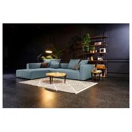 Ecksofa Tom Tailor HOME "HEAVEN CASUAL M" Sofas Gr. B/H/T: 282cm x 85cm x 221cm, Struktur grob TCU, Recamiere links, ohne Bettfunktion-ohne Bettkasten, blau (fresh blue tcu 6) aus der COLORS COLLECTION, wahlweise mit Bettfunktion & Bettkasten