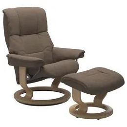 Relaxsessel stressless "Mayfair" Sessel Gr. ROHLEDER Stoff Q2 FARON, Classic Base Eiche, Relaxfunktion-Drehfunktion-PlusTMSystem-Gleitsystem, B/H/T: 79cm x 101cm x 73cm, braun (dark beige q2 faron) mit Classic Base, Größe S, M & L, Gestell Eiche