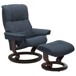 Relaxsessel stressless "Mayfair" Sessel Gr. Microfaser DINAMICA, Classic Base Braun, Relaxfunktion-Drehfunktion-PlusTMSystem-Gleitsystem, B/H/T: 88cm x 102cm x 77cm, blau (blue dinamica) mit Classic Base, Gestell Braun