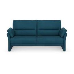 2-Sitzer DOMO collection "Pina" Sofas Gr. B/H/T: 199cm x 95cm x 88cm, Microfaser hochflorig, Mit Federkern, blau (petrol) mit Federkern, Breite 199cm