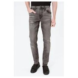 Slim-fit-Jeans Harlem Soul "CLE-VE" Gr. 33, Länge 32, grau Herren Jeans 5-Pocket-Jeans mit Destroy-Effekte