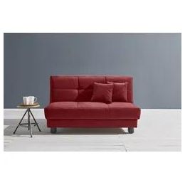 ell+ell Schlafsofa ELL + "Tilda" Sofas Gr. B/H/T: 160cm x 90cm x 100cm, Flachgewebe, PUR-Schaumstoff, mit Relaxfunktion, rot (marsala) Breite 160 cm, inkl. 2 Zierkissen