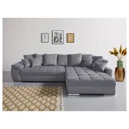 Ecksofa Inosign "Gwenni L-Form" Sofas Gr. B/H/T: 323cm x 94cm x 222cm, Luxus-Microfaser in Lederoptik, grau (stone) auch in Haustierstoff Aqua Clean Supreme erhältlich, incl. 4 Kissen