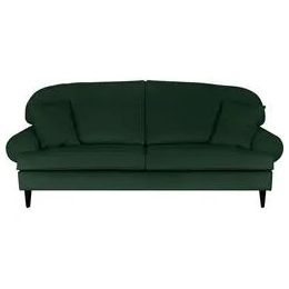 2-Sitzer Home Affaire "Vitreux" Sofas Gr. B/H/T: 188 cm x 95 cm x 100 cm, Samtoptik, grün (dunkelgrün) auch im Bouclébezug, incl. Zierkissen