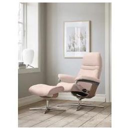 Relaxsessel stressless "Sunrise" Sessel Gr. ROHLEDER Stoff Q2 FARON, Cross Base Eiche, Relaxfunktion-Drehfunktion-PlusTMSystem-Gleitsystem-BalanceAdaptTM, B/H/T: 83cm x 105cm x 74cm, pink (light q2 faron) mit Cross Base, Größe S, M & L, Holzakzent Eiche