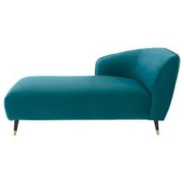 Guido Maria Kretschmer Home & Living Recamiere GUIDO MARIA KRETSCHMER HOME & LIVING "Oradea" Sofas Gr. B/H/T: 160cm x 78cm x 91cm, Samtoptik, Recamiere rechts, blau (petrol) Longchair Sofas mit eleganter Steppung auf Rückseite der Rückenlehne