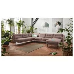 Wohnlandschaft Andas "Nordfyn U-Form" Sofas Gr. B/H/T: 323 cm x 81 cm x 239 cm, Struktur weich, Recamiere rechts, braun edles Design in 3 Bezugsqualitäten, by Morten Georgsen