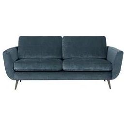 2,5-Sitzer furninova "Smile" Sofas Gr. B/H/T: 197cm x 85cm x 93cm, Velours, ohne Bettfunktion, blau (petrol) im skandinavischen Design