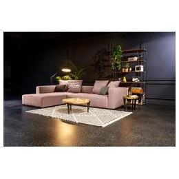 Ecksofa Tom Tailor HOME "HEAVEN CASUAL M" Sofas Gr. B/H/T: 282cm x 85cm x 221cm, Struktur grob TCU, Recamiere links, mit Bettfunktion-mit Bettkasten, rosa (light rose tcu 27) aus der COLORS COLLECTION, wahlweise mit Bettfunktion & Bettkasten