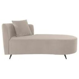 Recamiere Andas "Hulby" Sofas Gr. B/H/T: 182cm x 82cm x 90cm, Samtoptik, Recamiere links, ohne Hocker, beige Longchair wahlweise mit und ohne Hocker Armlehne links oder rechts