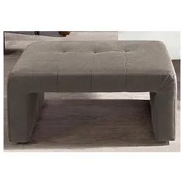 Polsterhocker exxpo - SOFA FASHION Hocker Gr. B/H/T: 100cm x 49cm x 54cm, NaturLEDER, grau (delphin) Breite 100 cm