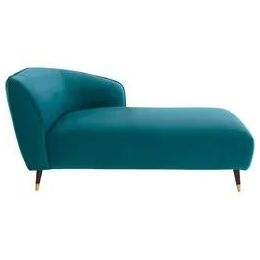 Guido Maria Kretschmer Home & Living Recamiere GUIDO MARIA KRETSCHMER HOME & LIVING "Oradea" Sofas Gr. B/H/T: 160cm x 78cm x 91cm, Samtoptik, Recamiere links, blau (petrol) Longchair Sofas mit eleganter Steppung auf Rückseite der Rückenlehne