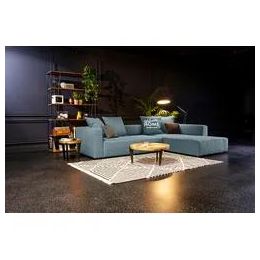 Ecksofa Tom Tailor HOME "HEAVEN CASUAL M" Sofas Gr. B/H/T: 282cm x 85cm x 221cm, Struktur grob TCU, Recamiere rechts, ohne Bettfunktion-ohne Bettkasten, blau (fresh blue tcu 6) aus der COLORS COLLECTION, wahlweise mit Bettfunktion & Bettkasten