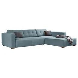 Ecksofa Tom Tailor HOME "HEAVEN CHIC M" Sofas Gr. B/H/T: 282cm x 85cm x 221cm, Struktur grob TCU, Recamiere rechts, ohne Bettfunktion-ohne Bettkasten, blau (fresh tcu 6) aus der COLORS COLLECTION, wahlweise mit Bettfunktion & Bettkasten