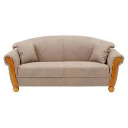 3-Sitzer Home Affaire "Milano Vintage" Sofas Gr. B/H/T: 190cm x 83cm x 81cm, Microfaser VINTAGE, 3-Sitzer, beige mit Federkern, Bezug in Vintageoptik, incl. Zierkissen