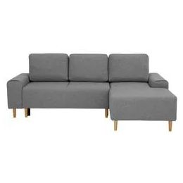 Ecksofa Inosign "Samu L-Form" Sofas Gr. B/H/T: 235cm x 93cm x 160cm, Struktur fein, Recamiere rechts, ohne Bettfunktion-ohne Bettkasten, grau (mittelgrau) wahlweise mit Bettfunktion und Bettkasten