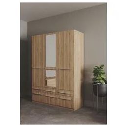 Drehtürenschrank Priess "Barcelona" Schränke Gr. B/H/T: 140 cm x 193 cm x 54 cm, mit Spiegel, ohne Beleuchtung, 3 St., braun (eichefarben artisan) in vielen Farben und Ausführungen