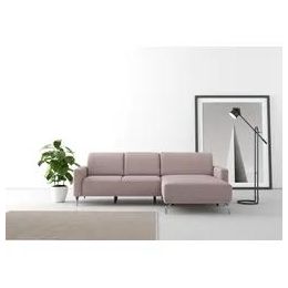 Sit & More Ecksofa SIT & MORE "Bailando L-Form" Sofas Gr. B/H/T: 251cm x 84cm x 163cm, Chenille, Recamiere rechts, mit Kopfteilverstellung-mit Vorziehsitz motorisch, rosa (rose) wahlweise mit Kopfteilverstellung und Vorziehsitz, motorisch