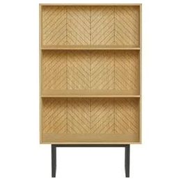 Bücherregal WOODMAN "Camden" Regale Gr. B/H/T: 90cm x 150cm x 32cm, 3 St., beige (natur) Mit besonderem Print