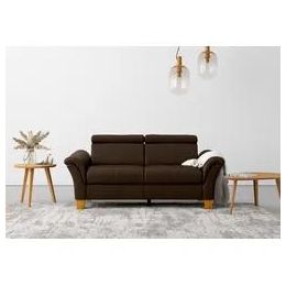 2,5-Sitzer Home Affaire "Lindgren" Sofas Gr. B/H/T: 185 cm x 84 cm x 93 cm, Luxus-Microfaser Florence, mit linksseitiger TV-Funktion motorisch-mit Kopfteilverstellung-mit Federkern, braun (mocca) wahlweise mit TV-Funktion, links oder beidseitig, Kopfteilverstellung