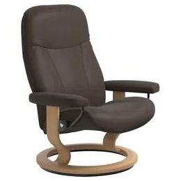 Relaxsessel stressless "Garda", braun (braun batick), B:85cm H:100cm T:77cm, Sessel, mit Classic Base, Größe L, Gestell Eichefarben