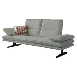 2-Sitzer W.Schillig "broadway" Sofas Gr. B/H/T: 216 cm x 94 cm x 96 cm, Flachgewebe S22, Longchair links, mit Sitztiefenverstellung-mit Kopfteilverstellung-ohne Seitenteilverstellung, braun (sky s22) Sitztiefenverstellung, Kopfteil- & Seitenteilverstellung, Breite 216cm