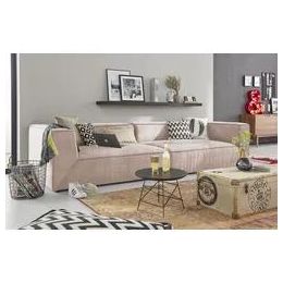 Big-Sofa Tom Tailor HOME "BIG CUBE" Sofas Gr. B/H/T: 270cm x 66cm x 122cm, Samtstoff TSV, ohne Sitztiefenverstellung, rosa (rosa tsv 27) Tom Tailor Big-Sofa >>BIG CUBE<<, in 3 Breiten, Tiefe 122 cm