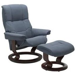 Relaxsessel stressless "Mayfair" Sessel Gr. Leder PALOMA, Classic Base Braun, Relaxfunktion-Drehfunktion-PlusTMSystem-Gleitsystem, B/H/T: 79 cm x 101 cm x 73 cm, blau (sparrow blue paloma) mit Classic Base, Gestell Braun