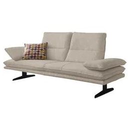 2-Sitzer W.Schillig "broadway" Sofas Gr. B/H/T: 216cm x 94cm x 96cm, Flachgewebe S22, Longchair links, mit Sitztiefenverstellung-ohne Kopfteilverstellung-ohne Seitenteilverstellung, braun (sesame s22) Sitztiefenverstellung, Kopfteil- & Seitenteilverstellung, Breite 216cm