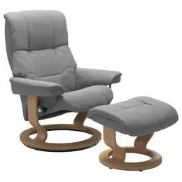 Relaxsessel stressless "Mayfair" Sessel Gr. Leder BATICK, Classic Base Eiche, Relaxfunktion-Drehfunktion-PlusTMSystem-Gleitsystem, B/H/T: 75cm x 99cm x 73cm, grau (wild dove batick) mit Classic Base, Größe S, M & L, Gestell Eiche