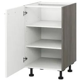 Unterschrank KOCHSTATION "KS-Trea U50", weiß (weiß, eichefarben grau), B:50cm H:75cm T:56cm, Schränke, mit zwei Einlegeböden, Breite 50 cm, Höhe 75 cm