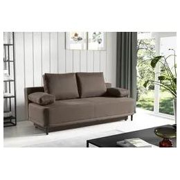 Schlafsofa WERK2 "Street" Sofas Gr. B/H/T: 200cm x 93cm x 93cm, Struktur fein, braun 2-Sitzer Sofa und Schlafcouch mit Federkern & Bettkasten