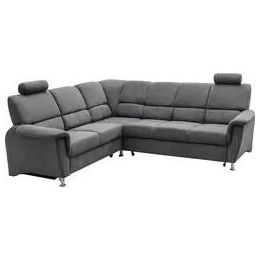 Ecksofa Home Affaire "Pisa L-Form" Sofas Gr. B/H/T: 271 cm x 95 cm x 224 cm, Microfaser, Bettfunktion rechts, grau (anthrazit) mit Bettfunktion und Bettkasten