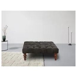 Polsterhocker Home Affaire "Chesterfield" Hocker Gr. B/H/T: 90cm x 35cm x 90cm, NaturLEDER, braun mit Knopfheftung, auch in Leder