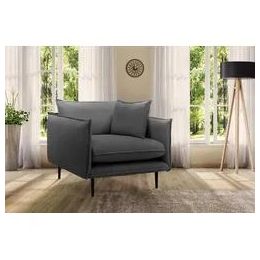 1,5-Sitzer Inosign "Somba" Sofas Gr. B/H/T: 107cm x 88cm x 103cm, Struktur fein, grau (anthrazit) mit dickem Keder und eleganter Optik