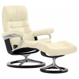 Relaxsessel stressless "Opal", weiß (vanilla), B:79cm H:99cm T:71cm, Leder PALOMA: durchgefärbtes Semianilin-Möbelleder, Leder BATICK: durchgefärbtes und genarbtes Möbelleder, Sessel, mit Signature Base, Größe S, mit Schlaffunktion