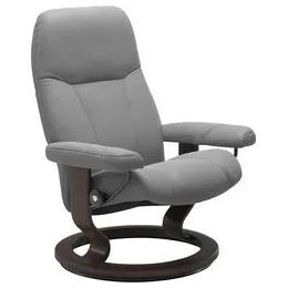 Relaxsessel stressless "Consul", grau (wild dove batick), B:72cm H:94cm T:70cm, Leder BATICK: BATICK ist ein leicht korrigiertes, durchgefärbtes und genarbtes Möbelleder, bei dem die meisten Unebenheiten und Spuren in der Regel entfernt wurden., Leder PALOMA: PALOMA ist ein durchgefärbtes Semianilin-Möbelleder mit natürlicher Narbung., ROHLEDER Stoff Q2 FARON: Ein fester zuverlässiger Bouclu00e9 m