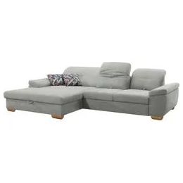 Ecksofa Alina "Nadira" Sofas Gr. B/H/T: 271cm x 91cm x 199cm, Chenille GCP, Recamiere links, mit Bettfunktion, Stauraum, grau (hellgrau gcp 49) wahlweise mit Bettfunktion und Stauraum