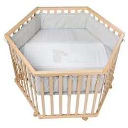 Laufgitter Roba "Liebhabär, natur, 6-eckig" beige (natur) Baby Laufställe mit Stoffeinlage und Nestchen