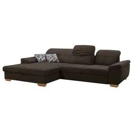 Ecksofa Alina "Nadira" Sofas Gr. B/H/T: 297cm x 91cm x 199cm, Struktur fein XBO, Recamiere links, mit Bettfunktion, Stauraum, braun (dunkelbraun xbo 4) wahlweise mit Bettfunktion und Stauraum