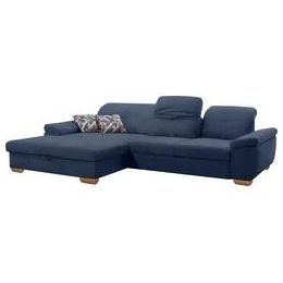 Ecksofa Alina "Nadira" Sofas Gr. B/H/T: 297cm x 91cm x 199cm, Chenille GCP, Recamiere links, ohne Bettfunktion, Stauraum, blau (blau gcp 106) wahlweise mit Bettfunktion und Stauraum